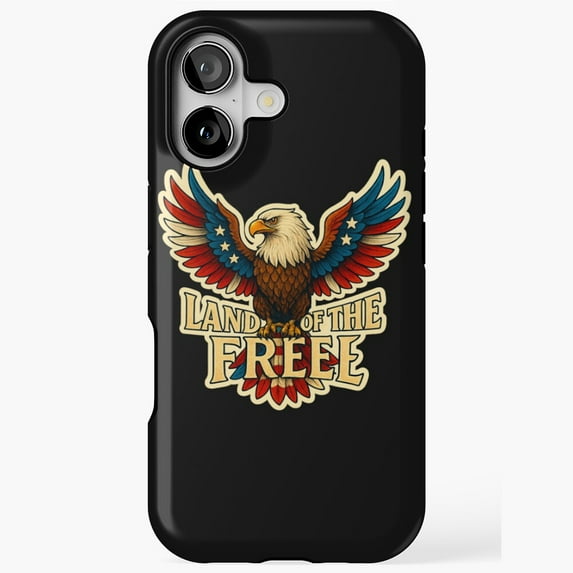 American Eagle Soaring Freedom Flag Design Art iPhone Case 17 16 15 14 ...