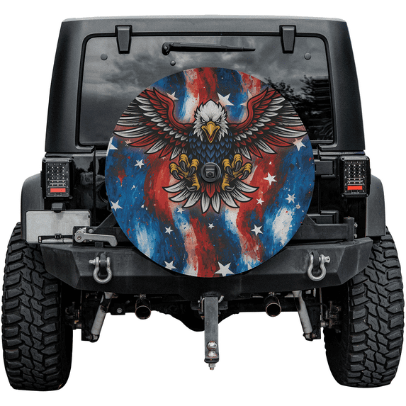 American Eagle Spare Tire Cover - Patriotic Red, White & Blue Design ...