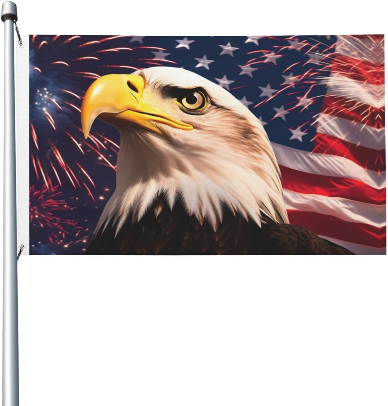American Eagle US Flag 4.85x8 ft Flag Bald Eagles,American Flag Flag ...