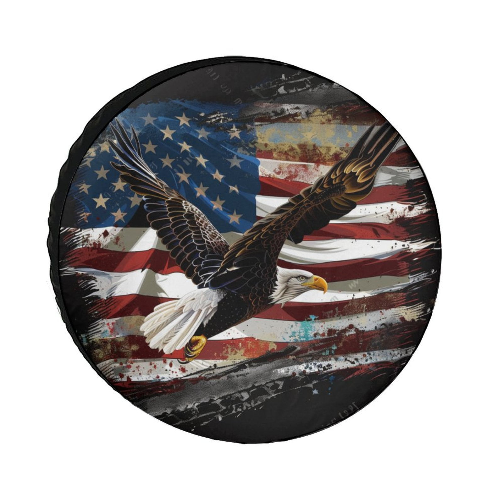 American Eagle USA Flag Camper Spare Tire Cover 4th of July Wheel ...