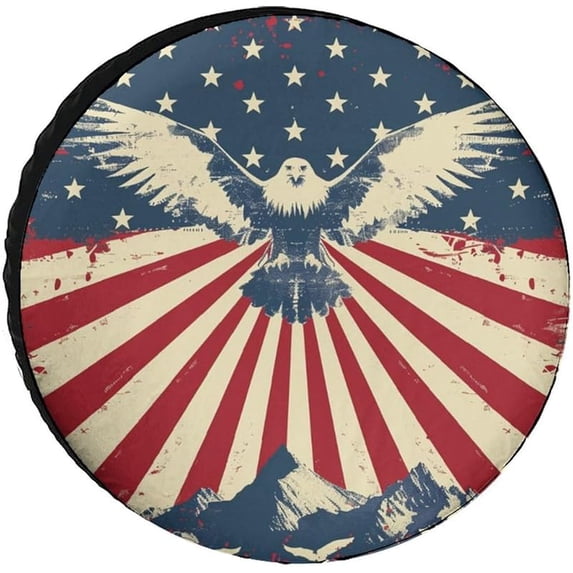 American Eagle USA Flag Spare Tire Cover Independence Day 4th of July ...