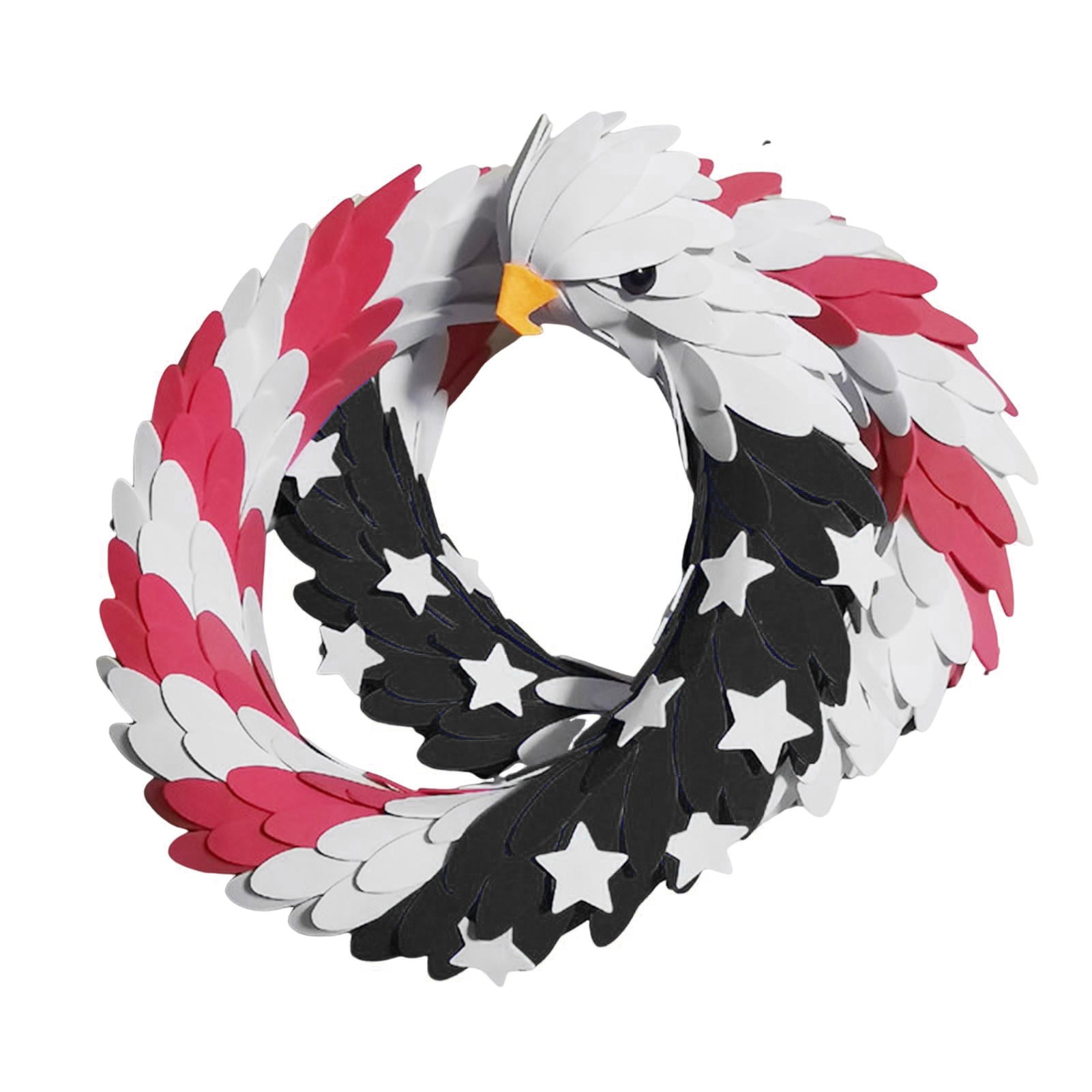 American Eagle Wreath 4th July Memorial Day Decor Farmhouse Artificial ...