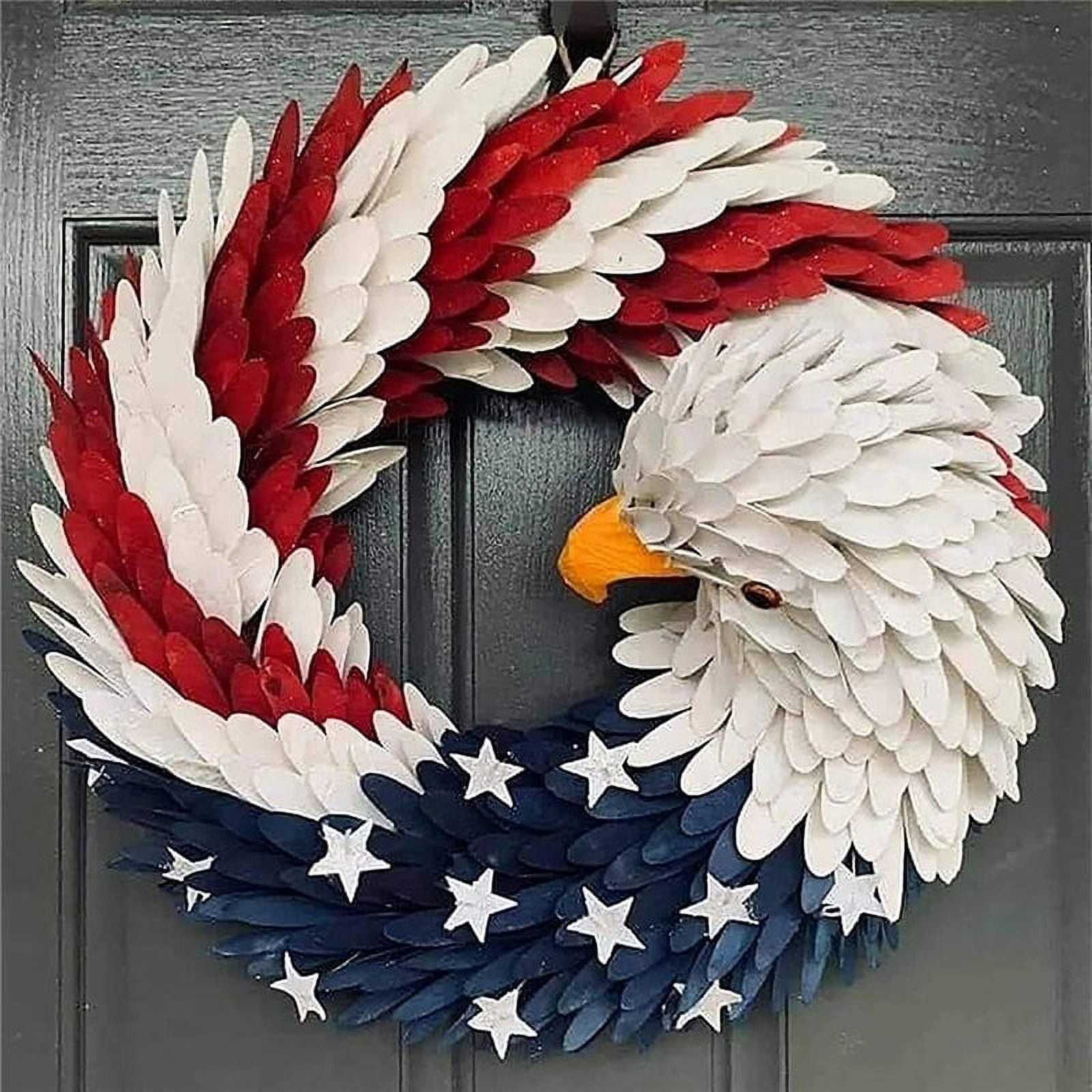 American Eagle Patriotic Wreath, Red White Blue Outdoor Decoration for ...