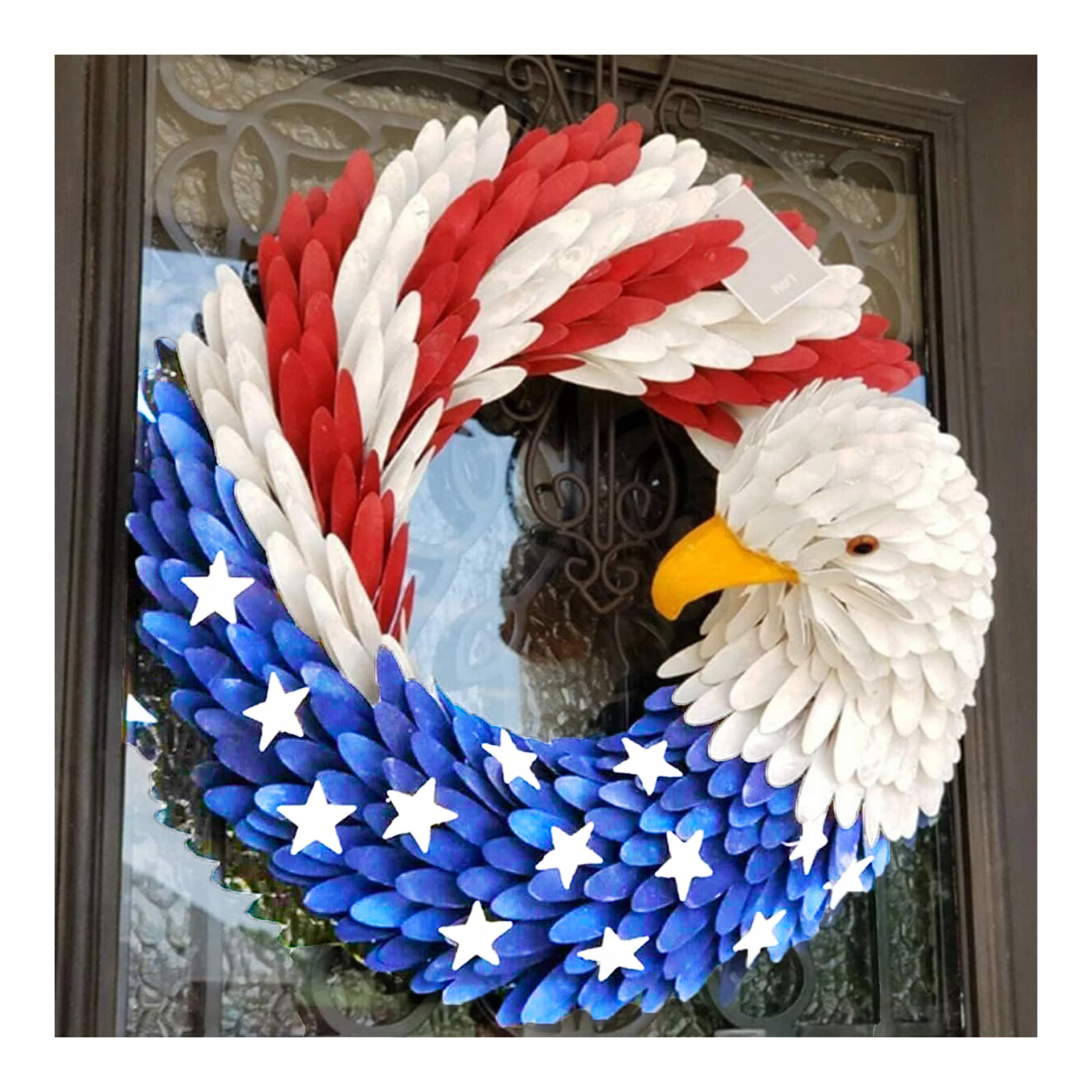 American Eagle Wreath, Glory Patriotic Red White and Blue Eagle Wreath ...