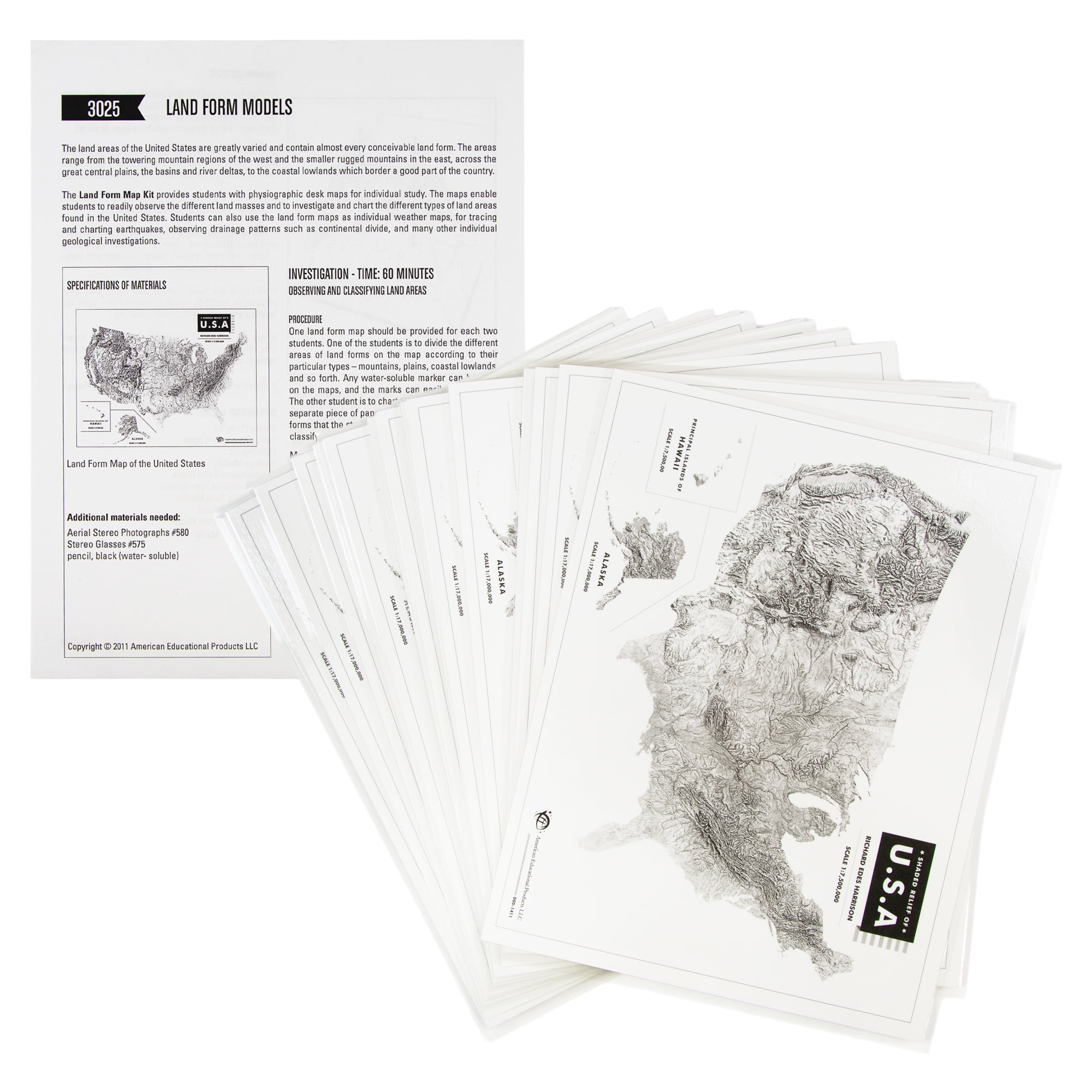 American Educational Products Flat Landform Maps Kit, Set of 15 ...