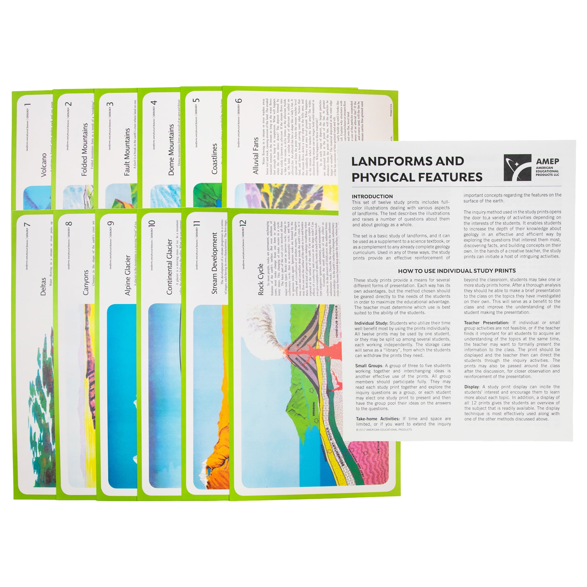 American Educational Products Landform Study Prints 12 pc Set For ...