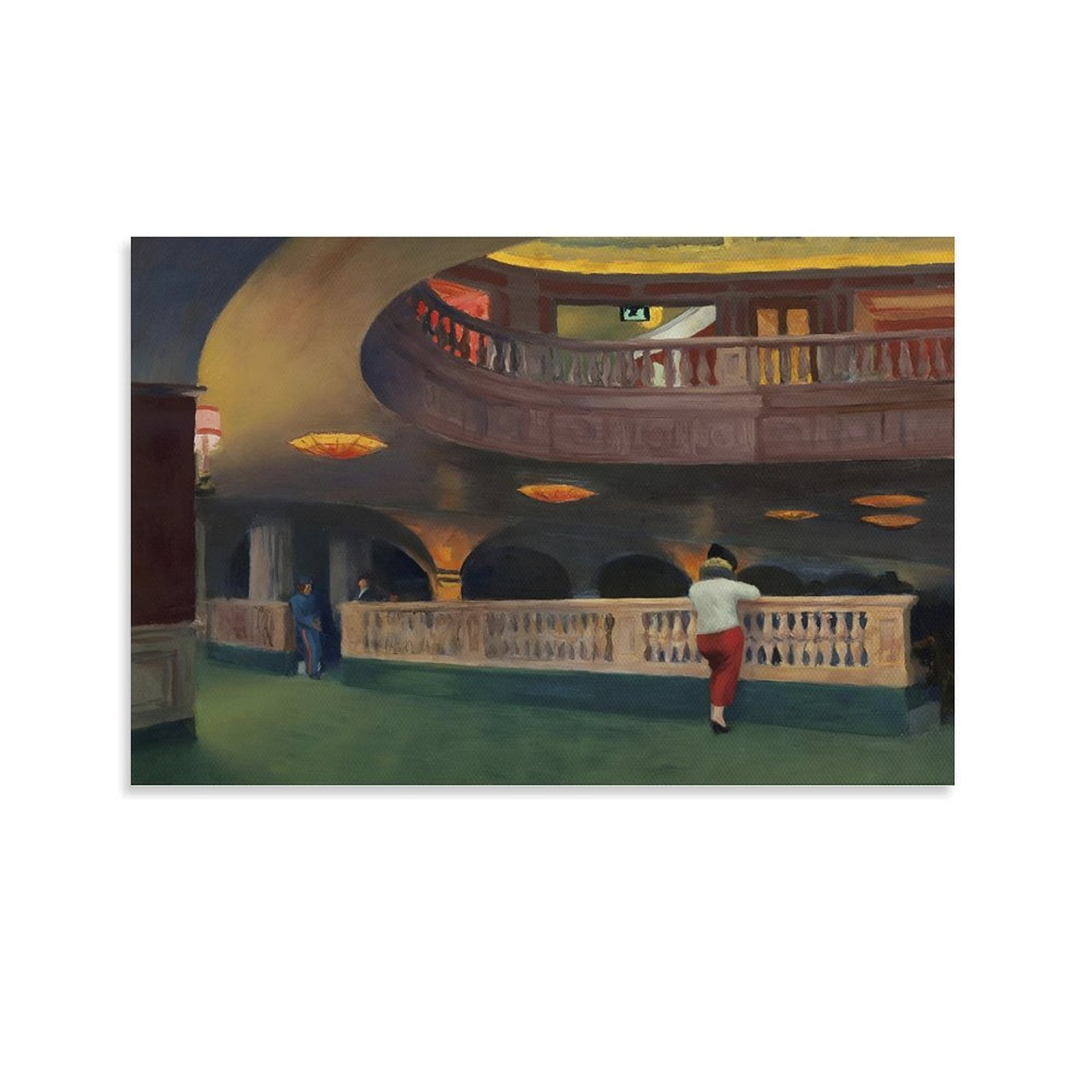 American Edward Hopper The Sheridan Theatre Poster Painting On Canvas ...