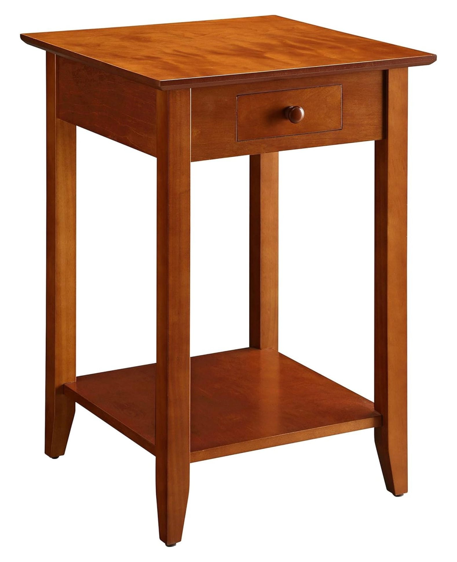 American End Table with Drawer and Shelf, Cherry, 18 in x 18 in x 26 in - Walmart.com