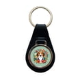 American English Coonhound Dog Floral Flowers Metal Black Leather ...