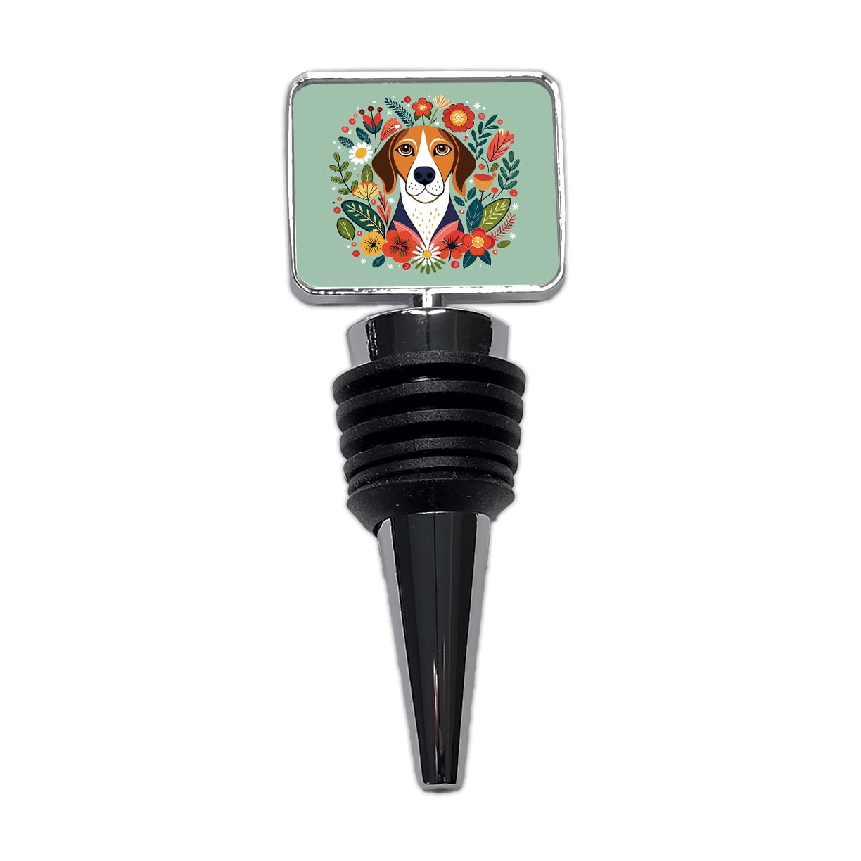 American English Coonhound Dog Floral Flowers Wine Bottle Stopper Cap ...