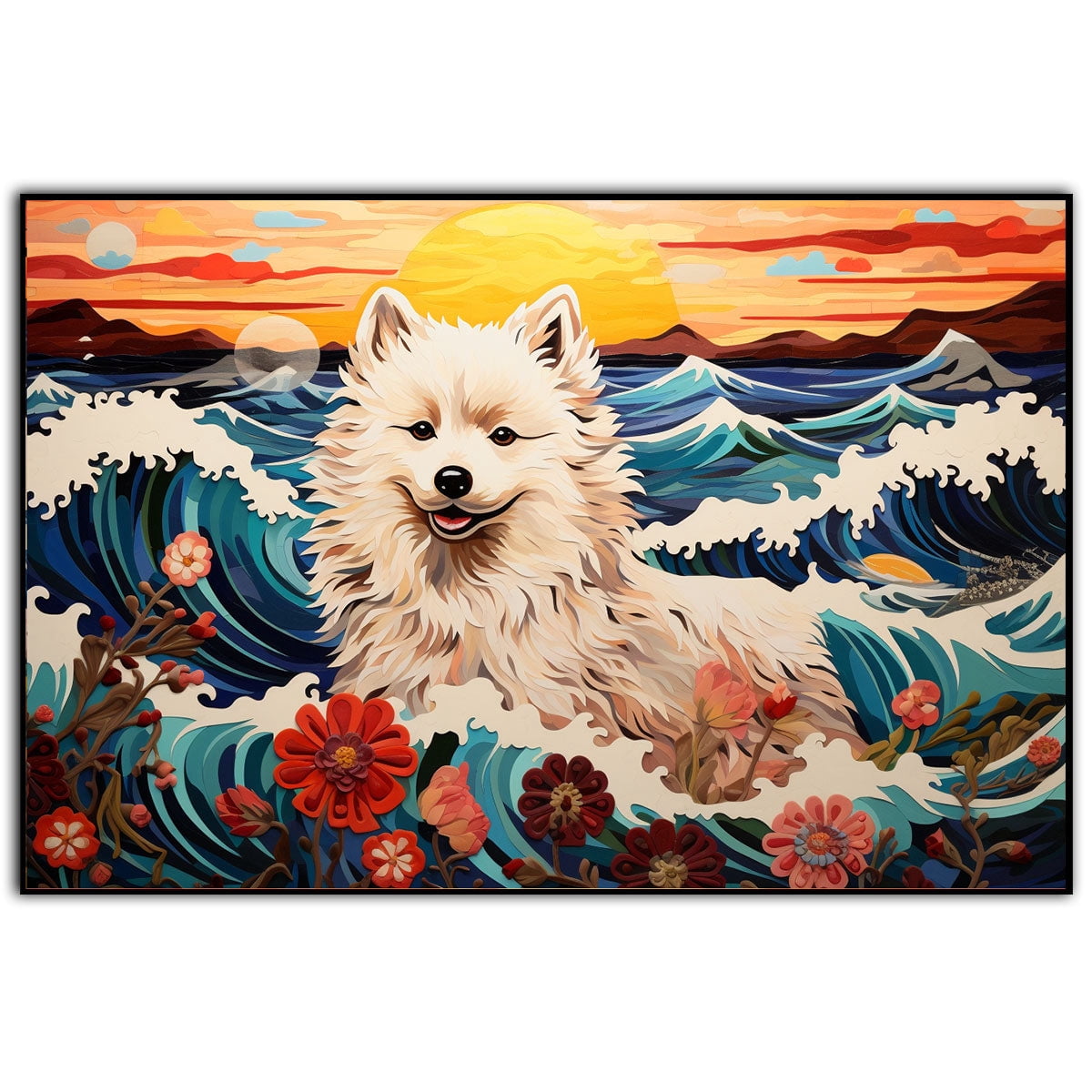 American Eskimo Art Canvas Canvas Prints Wall Art Ocean Beach Picture ...