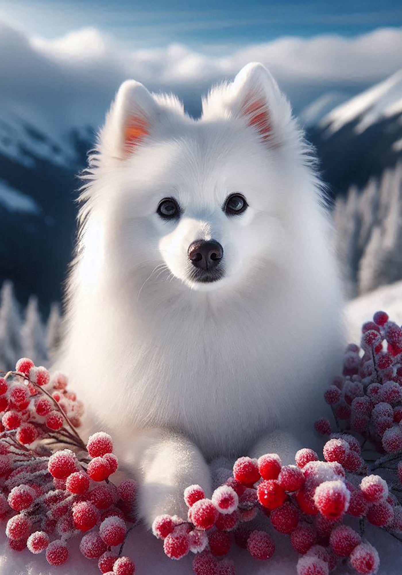 American Eskimo - Best of Breed DCR Winter Berries House Flag - Walmart.com