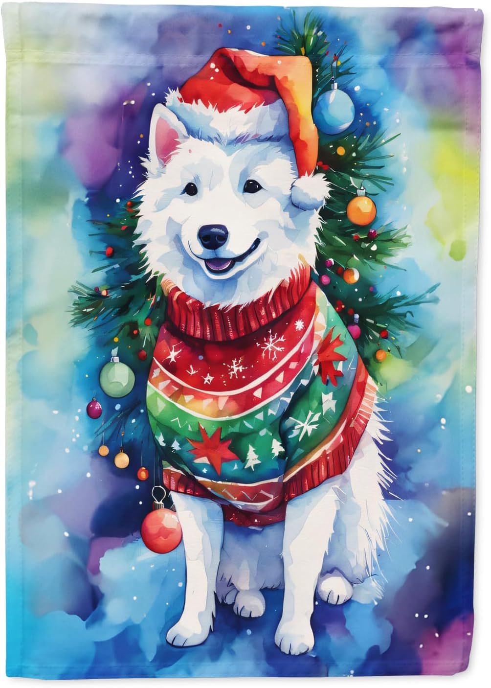 American Eskimo Christmas Garden Flag Mailbox Flag Decorative Yard Flag ...