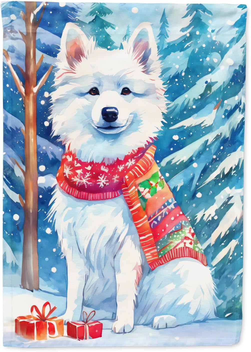 American Eskimo Christmas Garden Flag Mailbox Flag Decorative Yard Flag ...