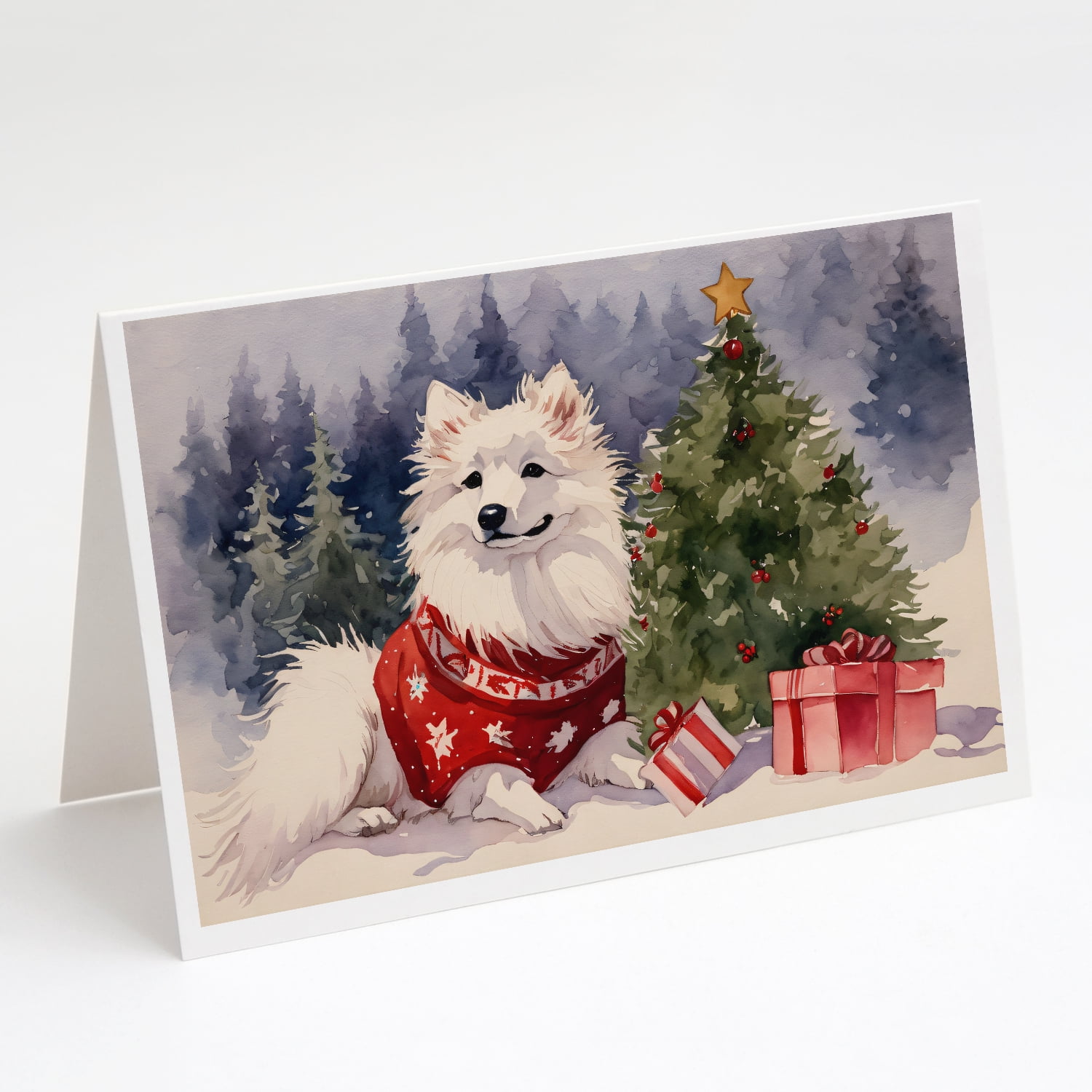 American Eskimo Christmas Greeting Cards and Envelopes Pack of 8 7 in x ...