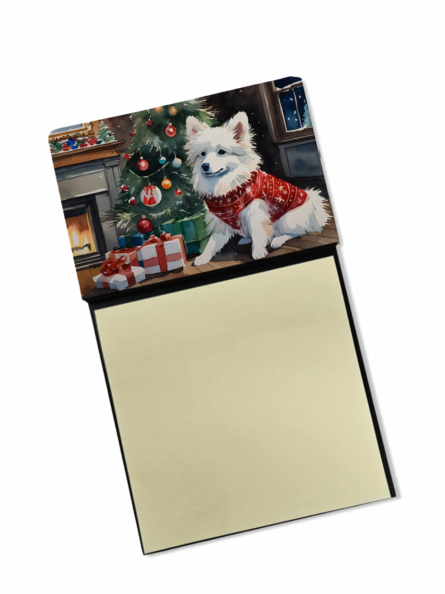 American Eskimo Cozy Christmas Sticky Note Holder 3.25 in x 5.25 in ...