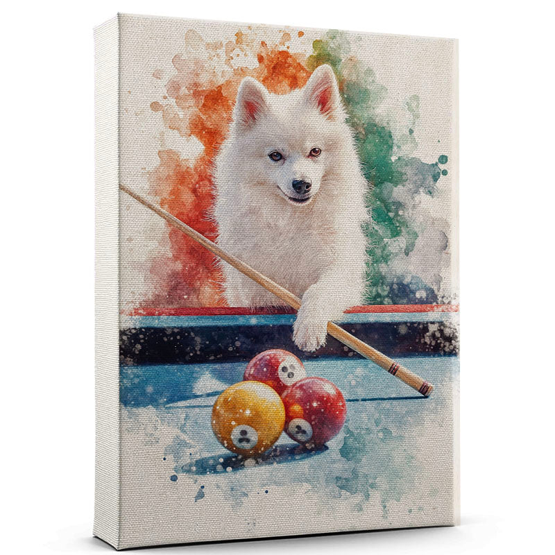 American Eskimo Dog Canvas Billiards Canvas – Funny American Eskimo Dog ...