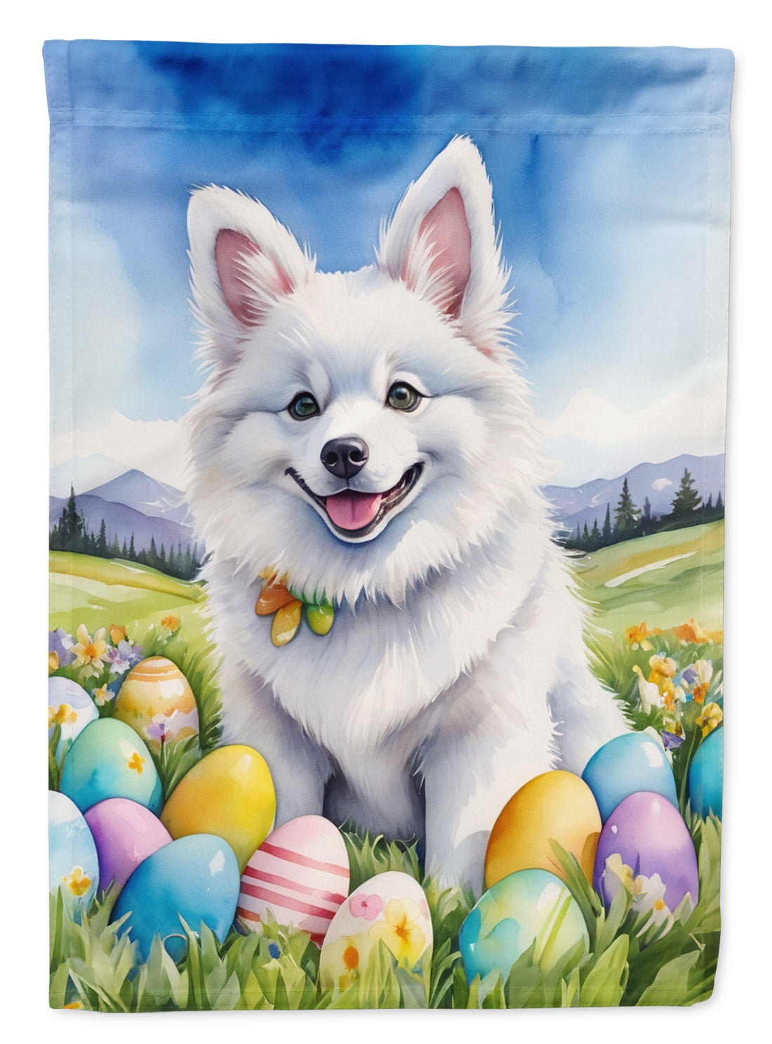 American Eskimo Easter Egg Hunt House Flag 28 in x 40 in - Walmart.com