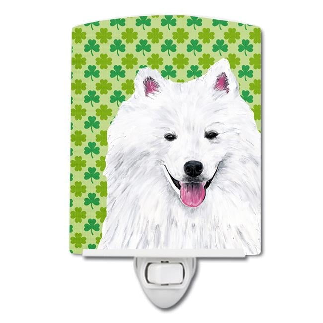 American Eskimo St. Patricks Day Shamrock Portrait Ceramic Night Light ...