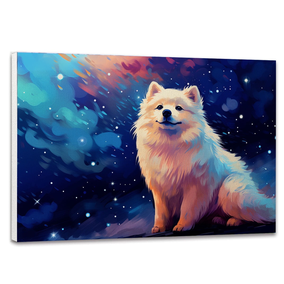 American Eskimo Watercolor Poster Canvas Wall Art for Home/Office ...