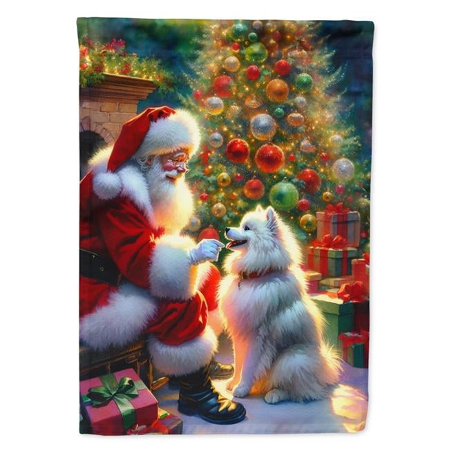 American Eskimo and Santa Claus House Flag - Walmart.com