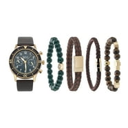 GEORGE Men's Two-tone Black and Gold Watch Set, 2 Piece Watch and ...