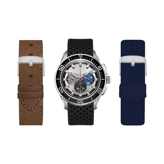American Exchange Men's Watch Round Analog with Brown, Navy, and Black ...