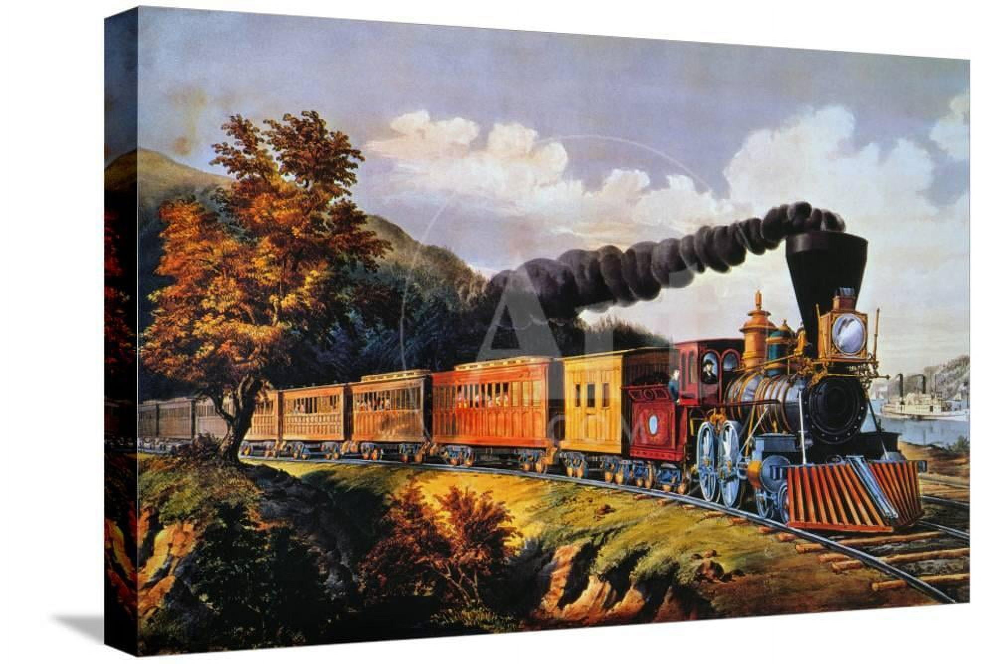 American Express Train, Transportation World Culture Stretched Canvas ...
