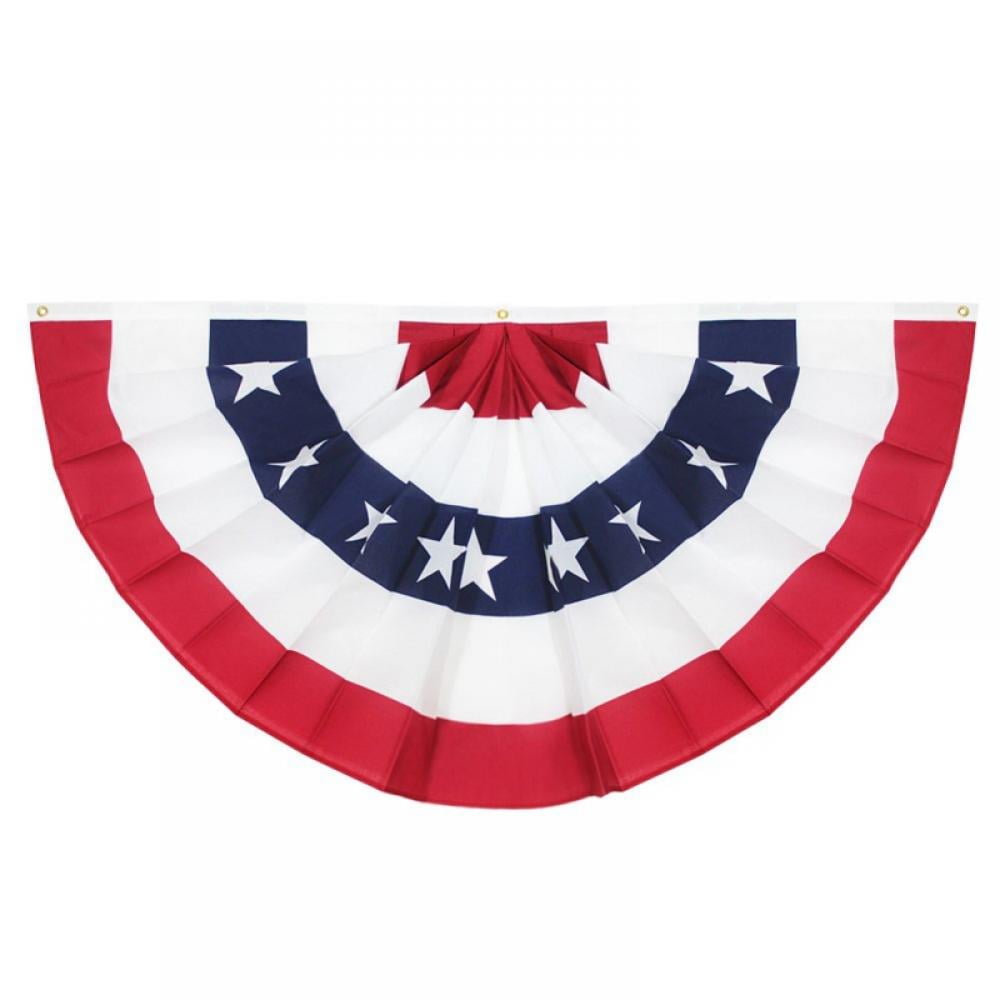 American Fan Bunting 1.3x3 FT Outdoor US Flag Decor Bunting American ...