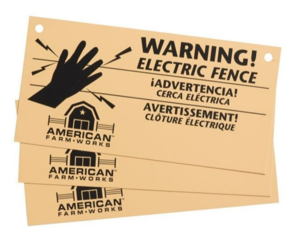 American FarmWorks AWS-AFW Electric Fence Warning Signs 3-Pack ...