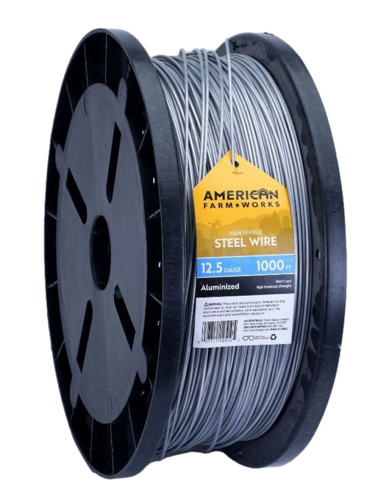 American FarmWorks SW1251000-AFW 1,000' x 1,500lb Electric Fence Wire ...