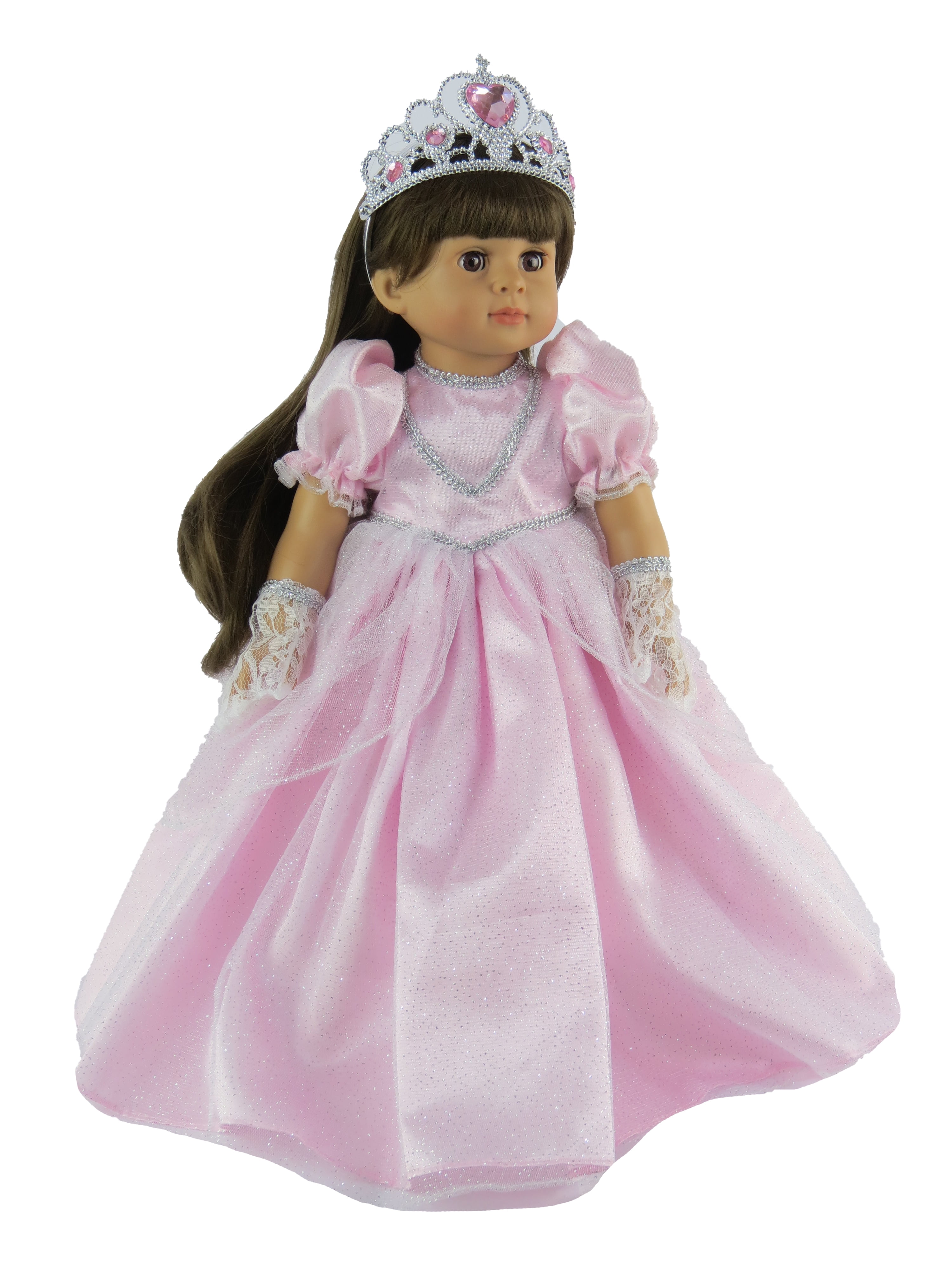American Fashion World 18in Doll Clothes - Pink Princess Gown with ...