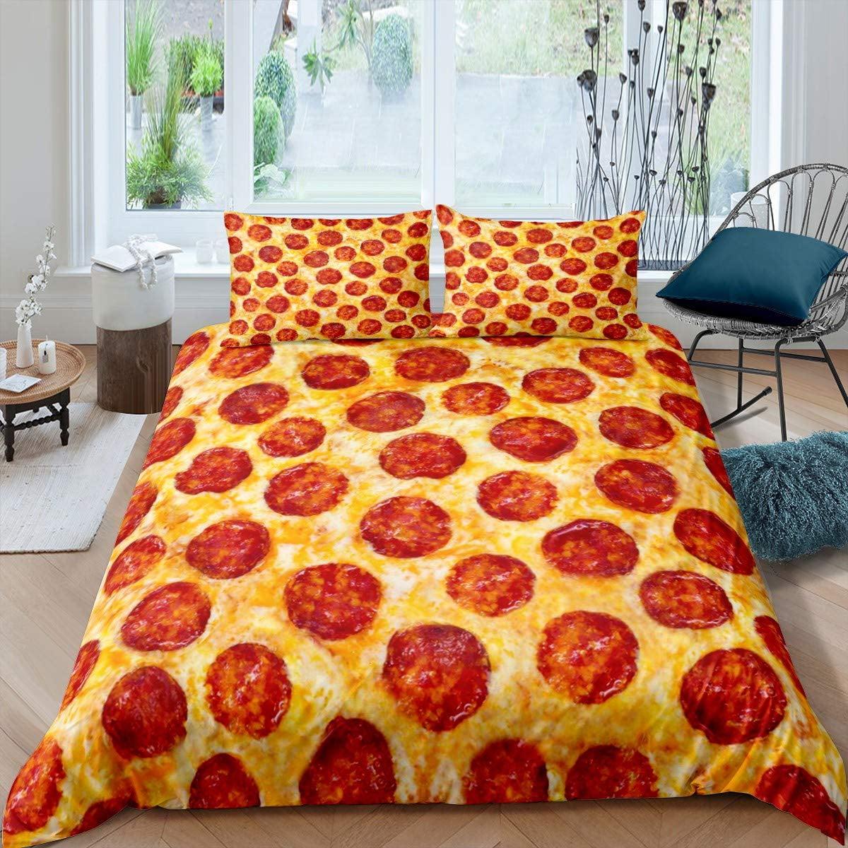 American Fast Food Duvet Cover Pizza Hotdog Hamburger Print Bedding ...