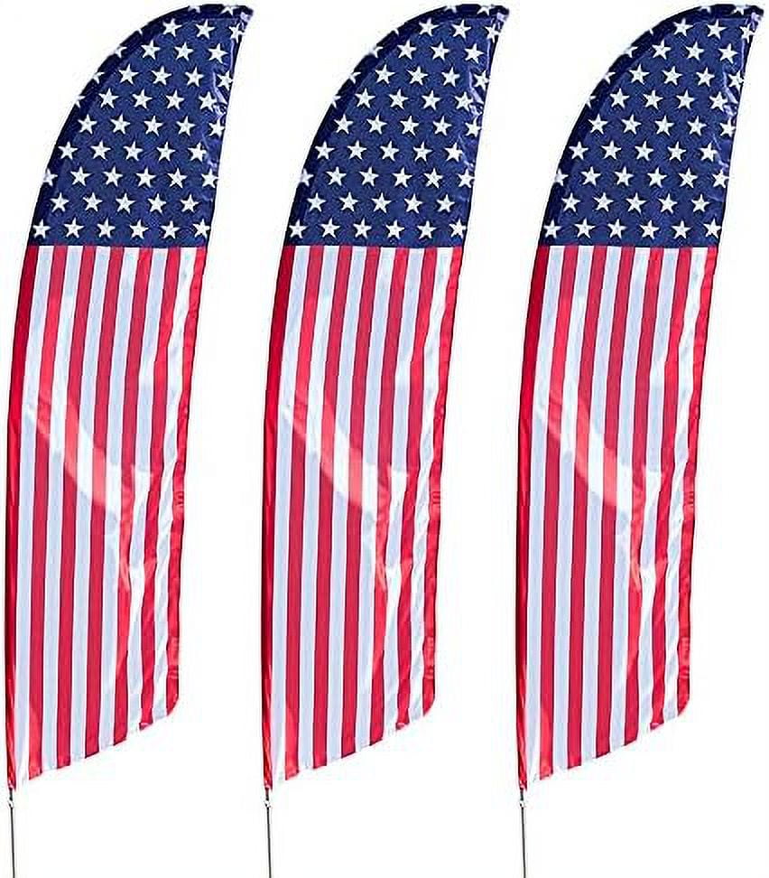 American Feather Flag 3-Pack – Swooper Flag Pole Kit with (3) Patriotic ...