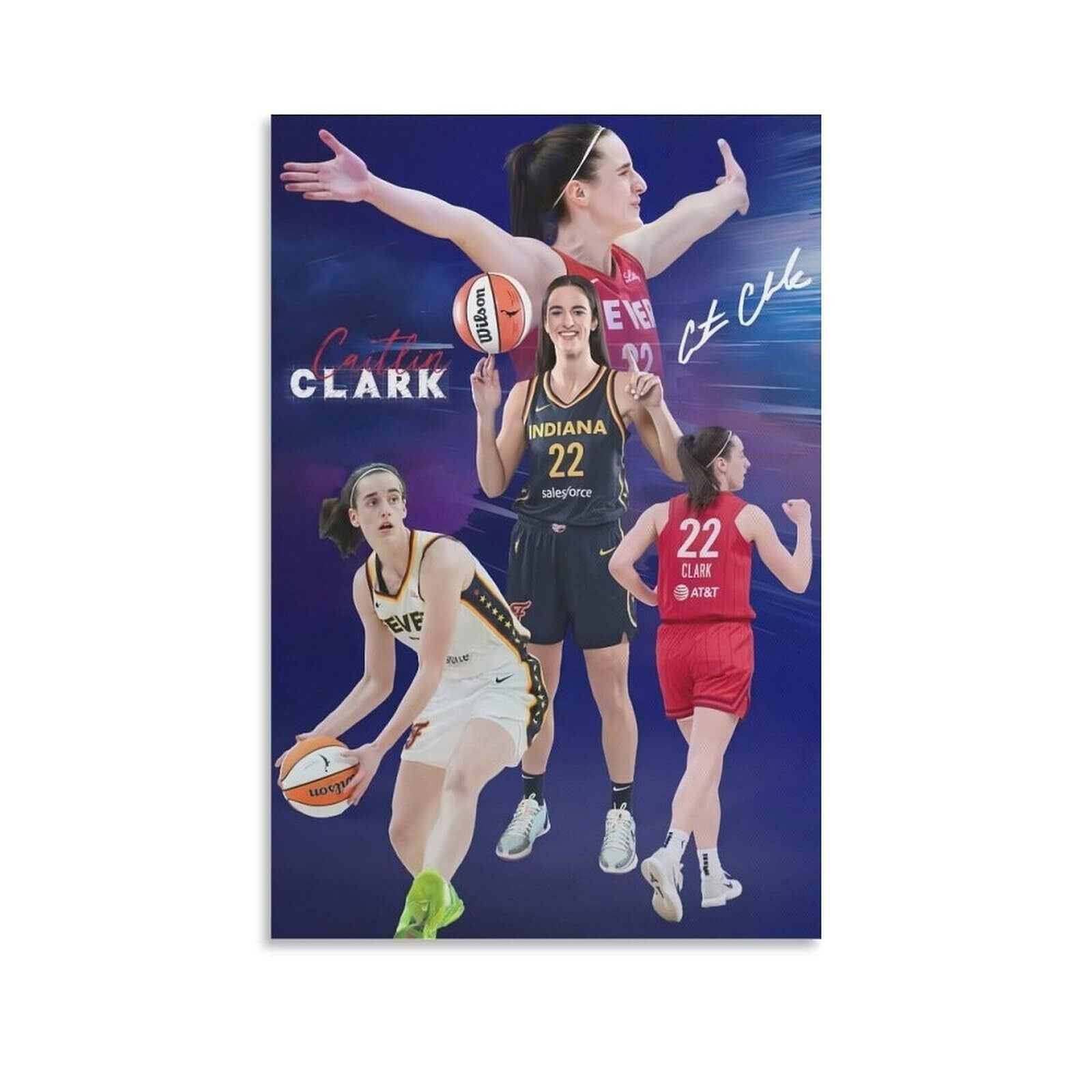 American Female Basketball Player Caitlin Clark Canvas Wall Art Poster For Room Aesthetic And ...