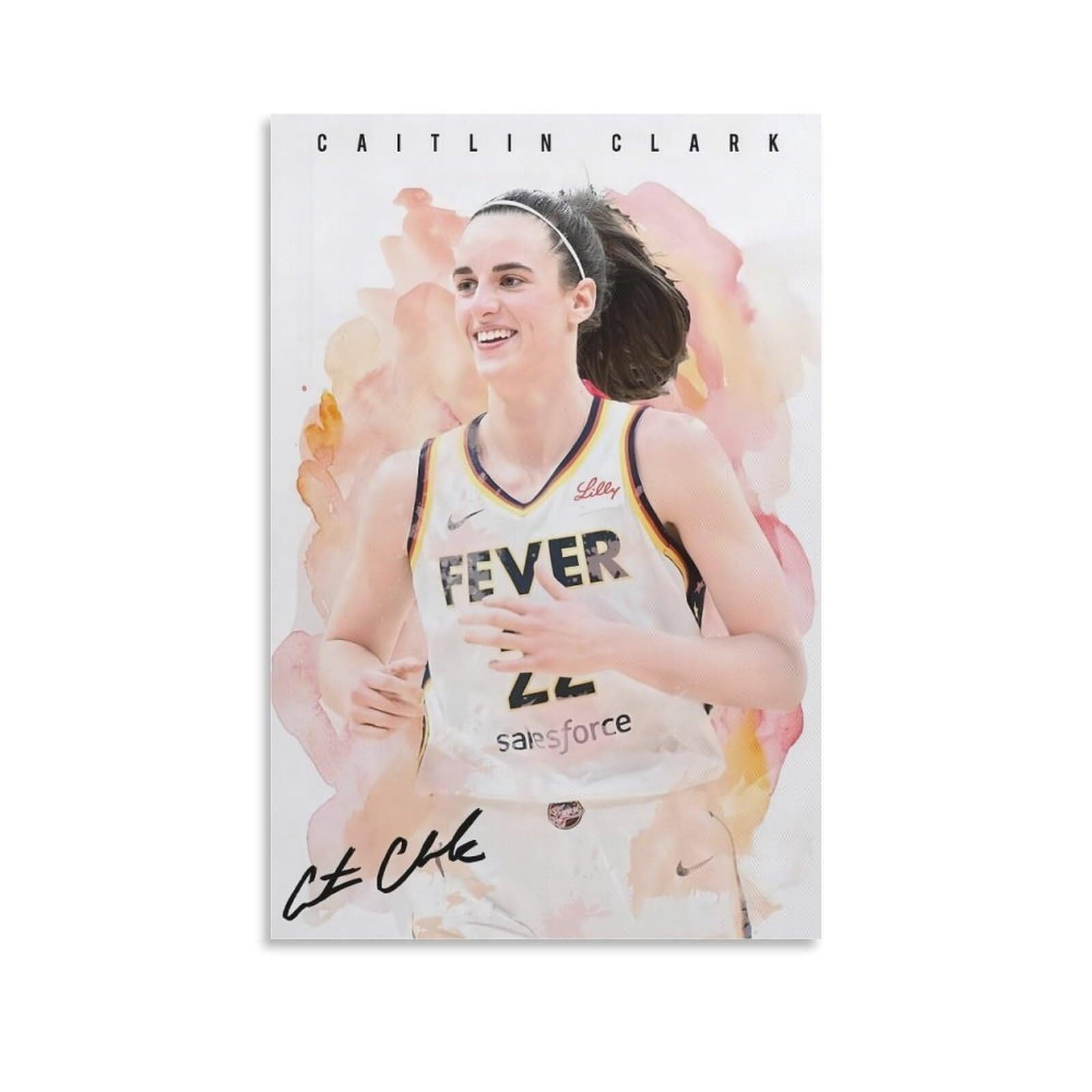 American Female Basketball Player Caitlin Clark Canvas Wall Art Poster For Room Aesthetic And ...