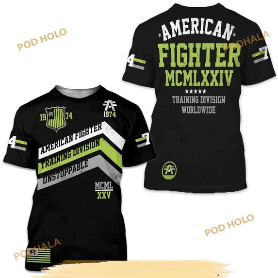 American Fighter Corner Black Neon Green Athletic 3D Shirt - Walmart.com