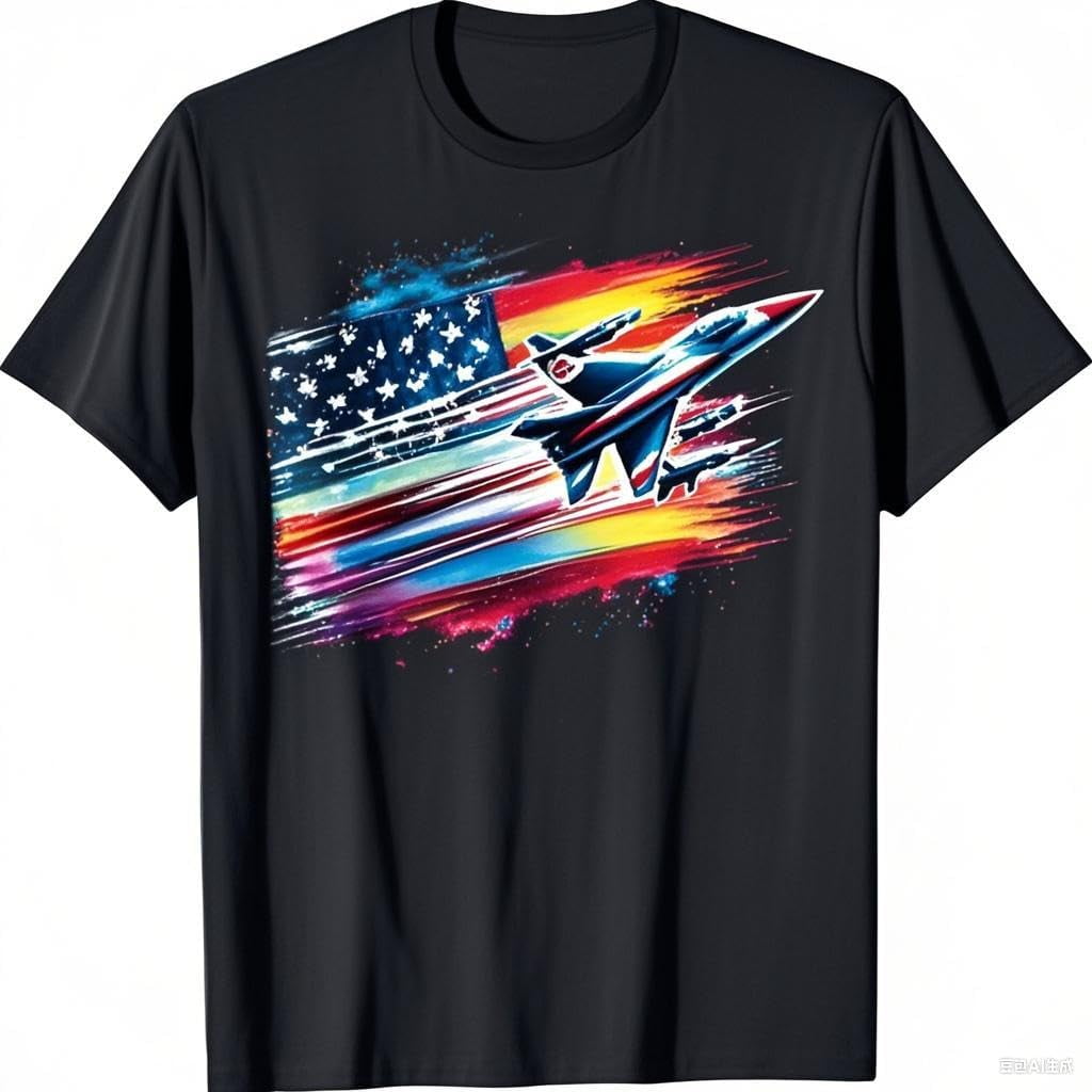 American Fighter Jets USA Flag Boys Patriotic 4th of July Gifts T-Shirt ...