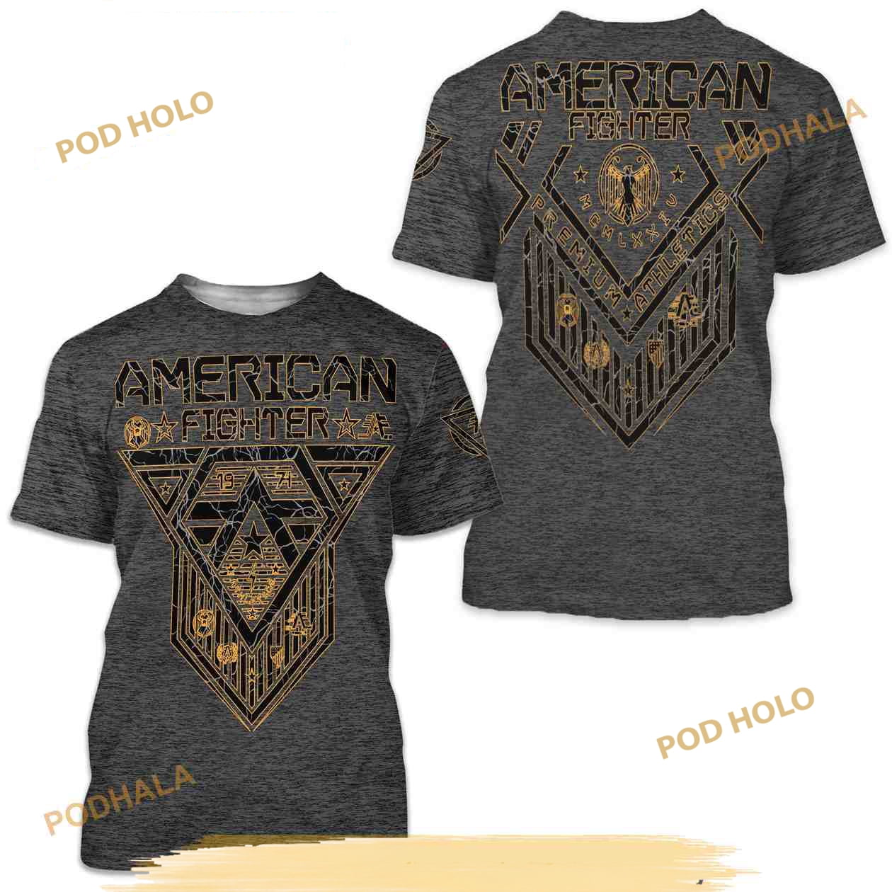 American Fighter Men 3D Shirt Ss Grandville Tee Athletic Mma - Walmart.com