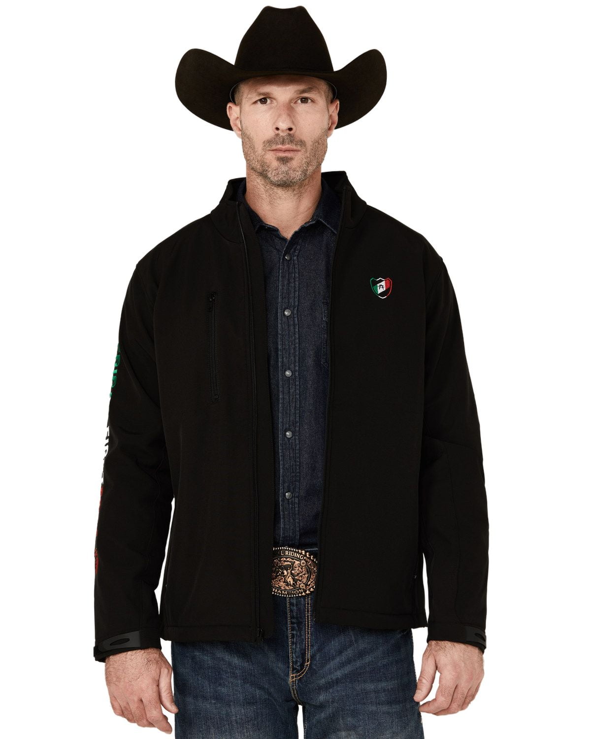 American Fighter Men's Mayland Mexico Usa Flag Embroidered Softshell ...