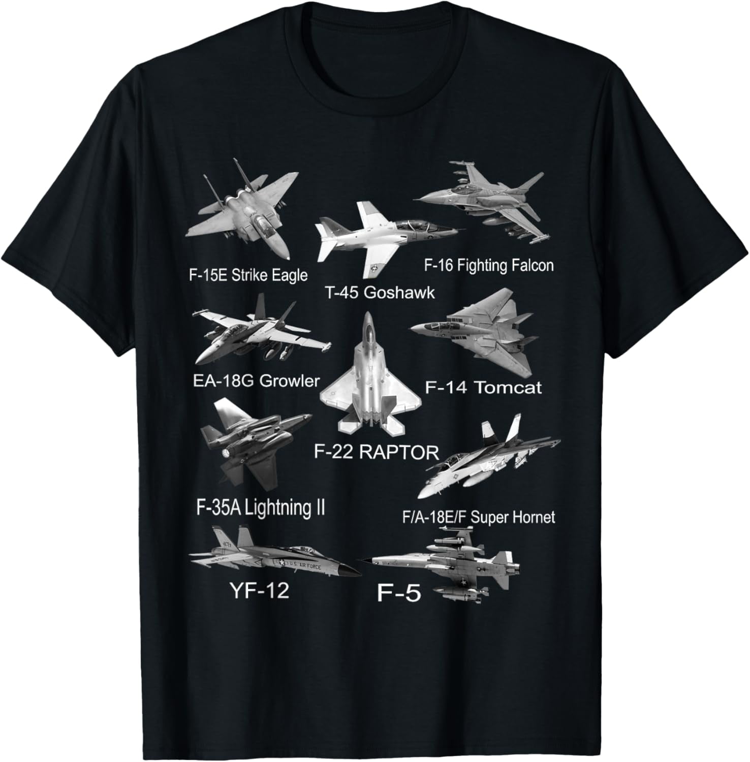 American Fighters Jets F22 Raptor F14 Tomcat Plane Spotting T-Shirt ...