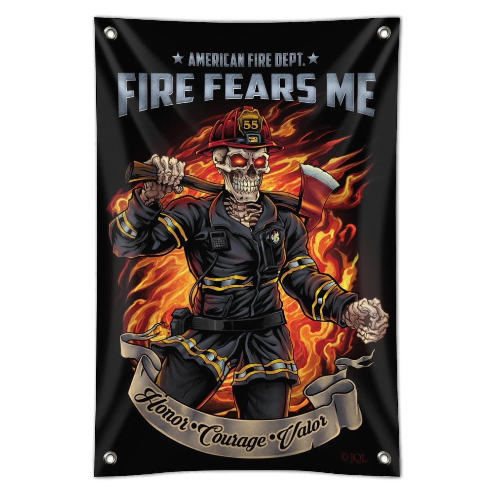 American Fire Department Firefighter Skeleton Fears Me Home Business ...