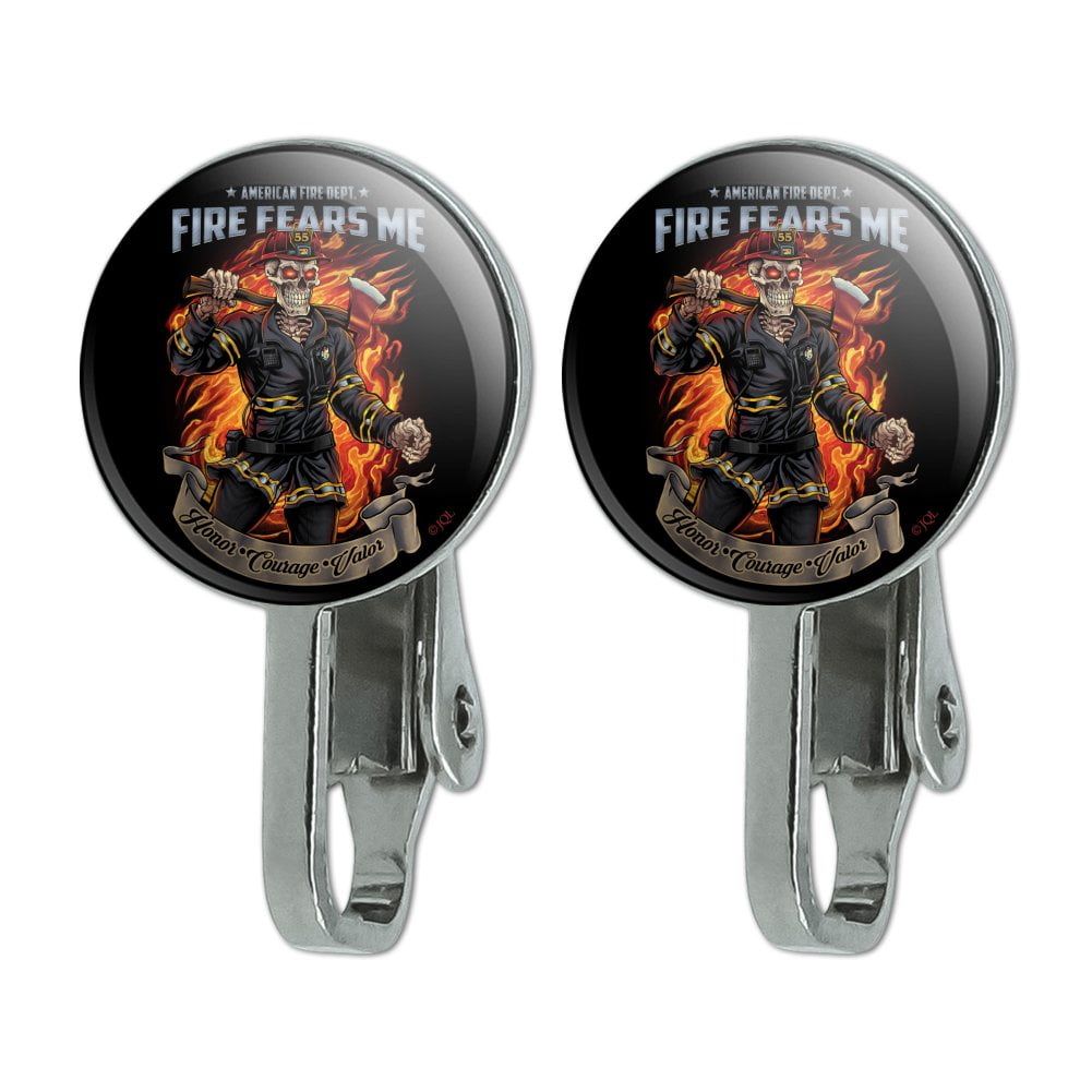 American Fire Department Firefighter Skeleton Fears Me Novelty Clip-On ...