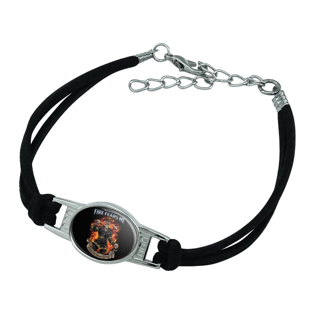 American Fire Department Firefighter Skeleton Fears Me Novelty Suede ...