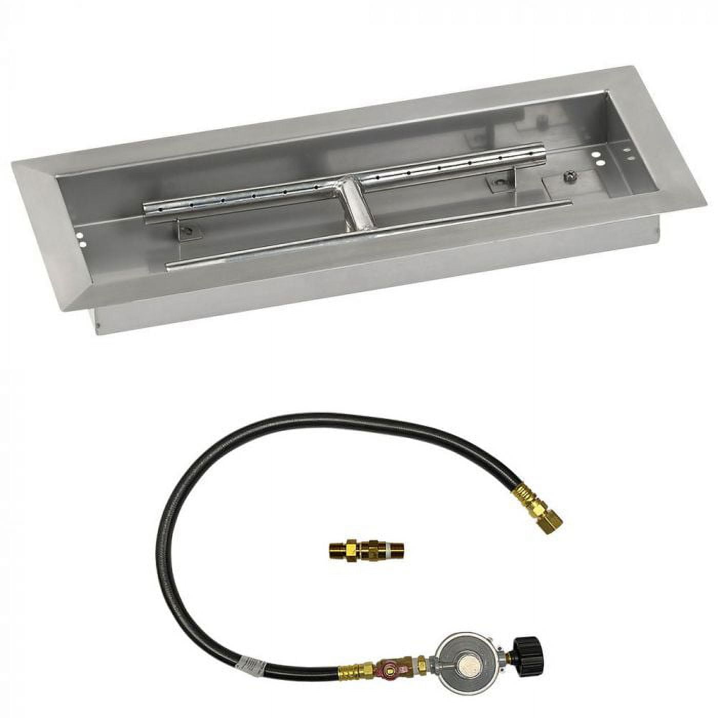 American Fire Glass 18" x 6" Stainless Steel Drop-In Fire Pit Pan with ...