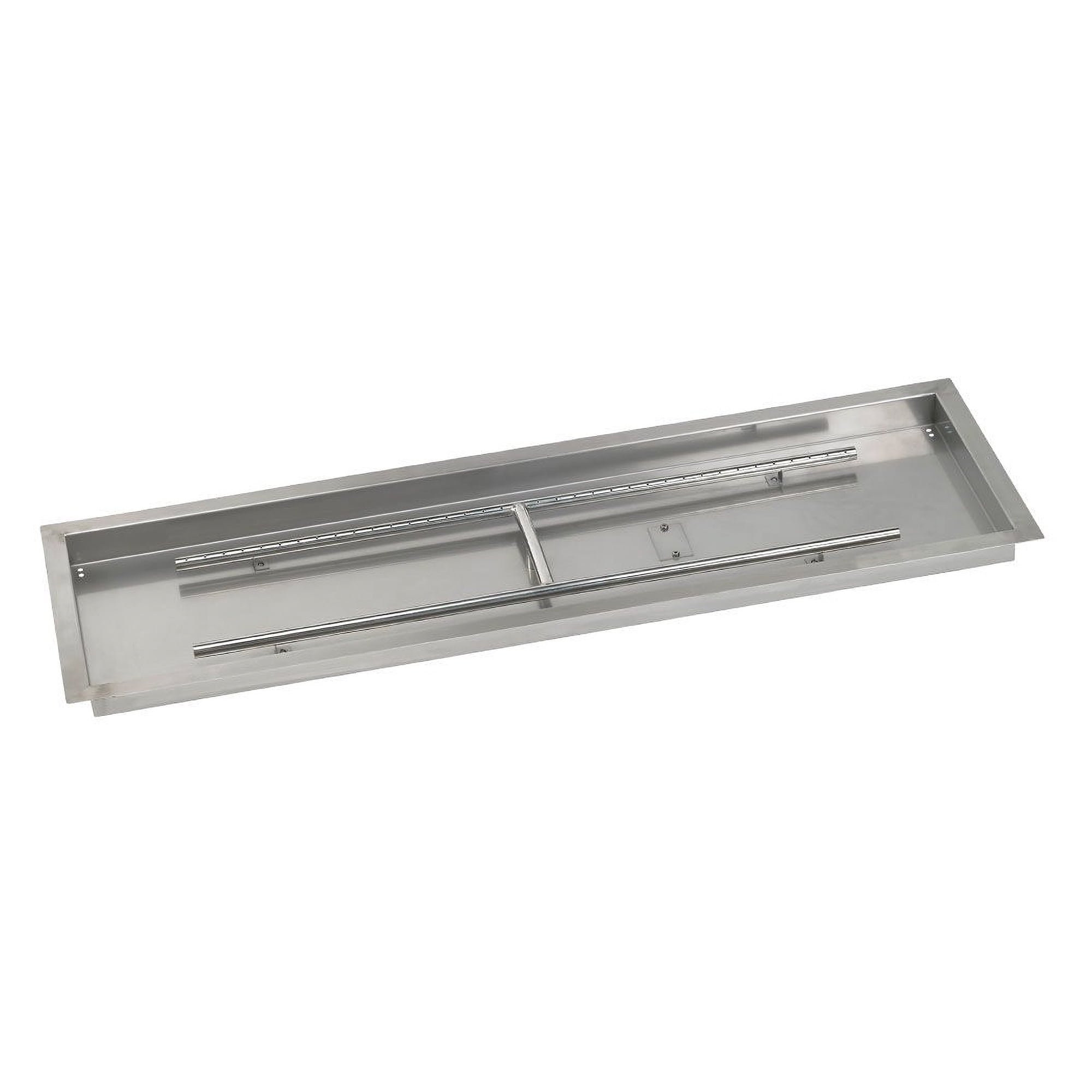 American Fire Glass 48 x 14" Stainless Steel Fire Table Pan with Burner ...