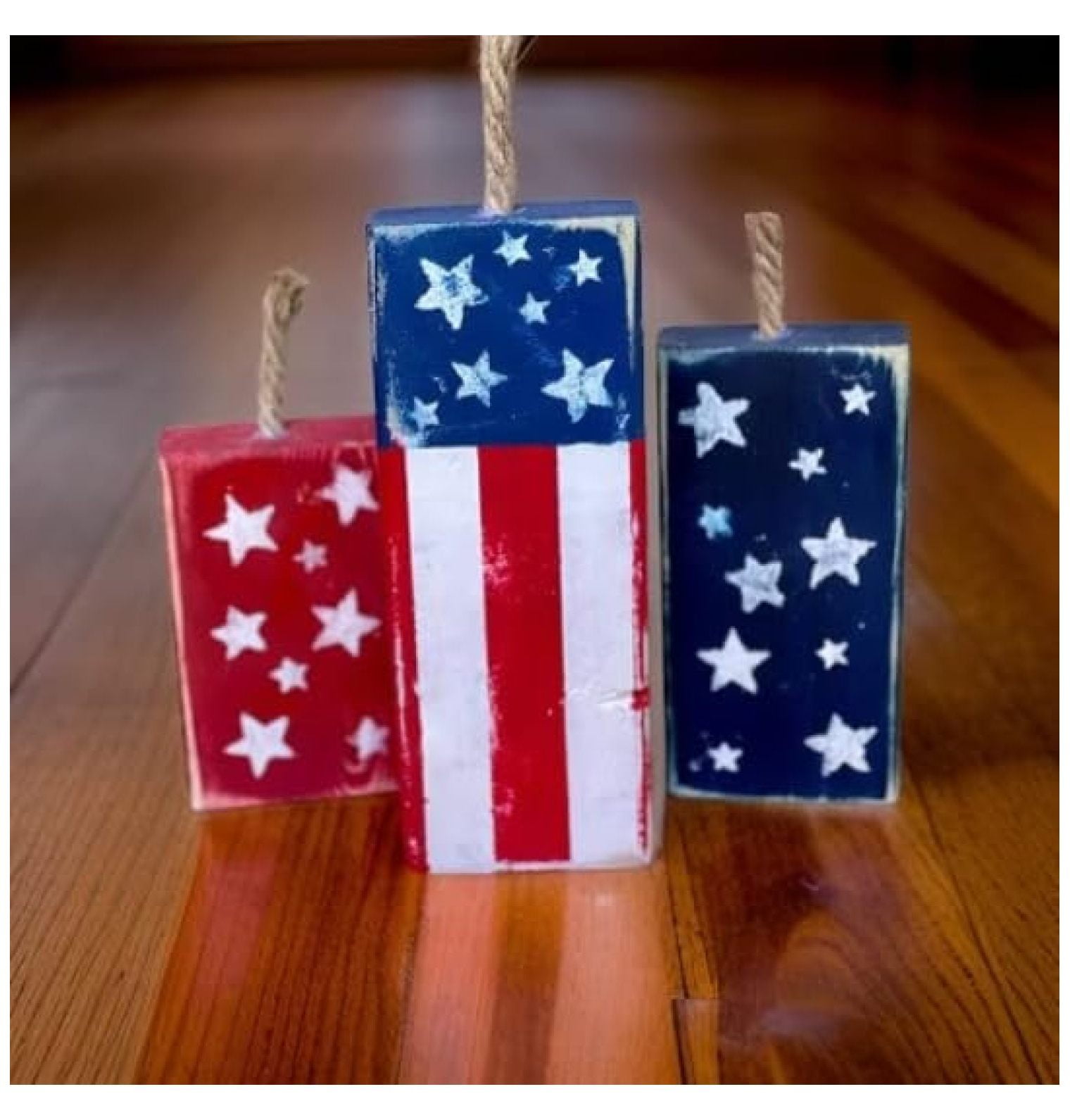 American Firecracker Wooden Blocks / 4th of July Decor/Wooden ...