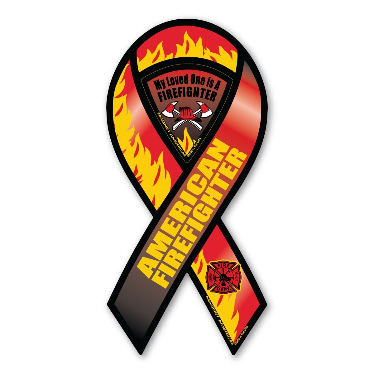 American Firefighter 2-in-1 Ribbon Magnet - Walmart.com