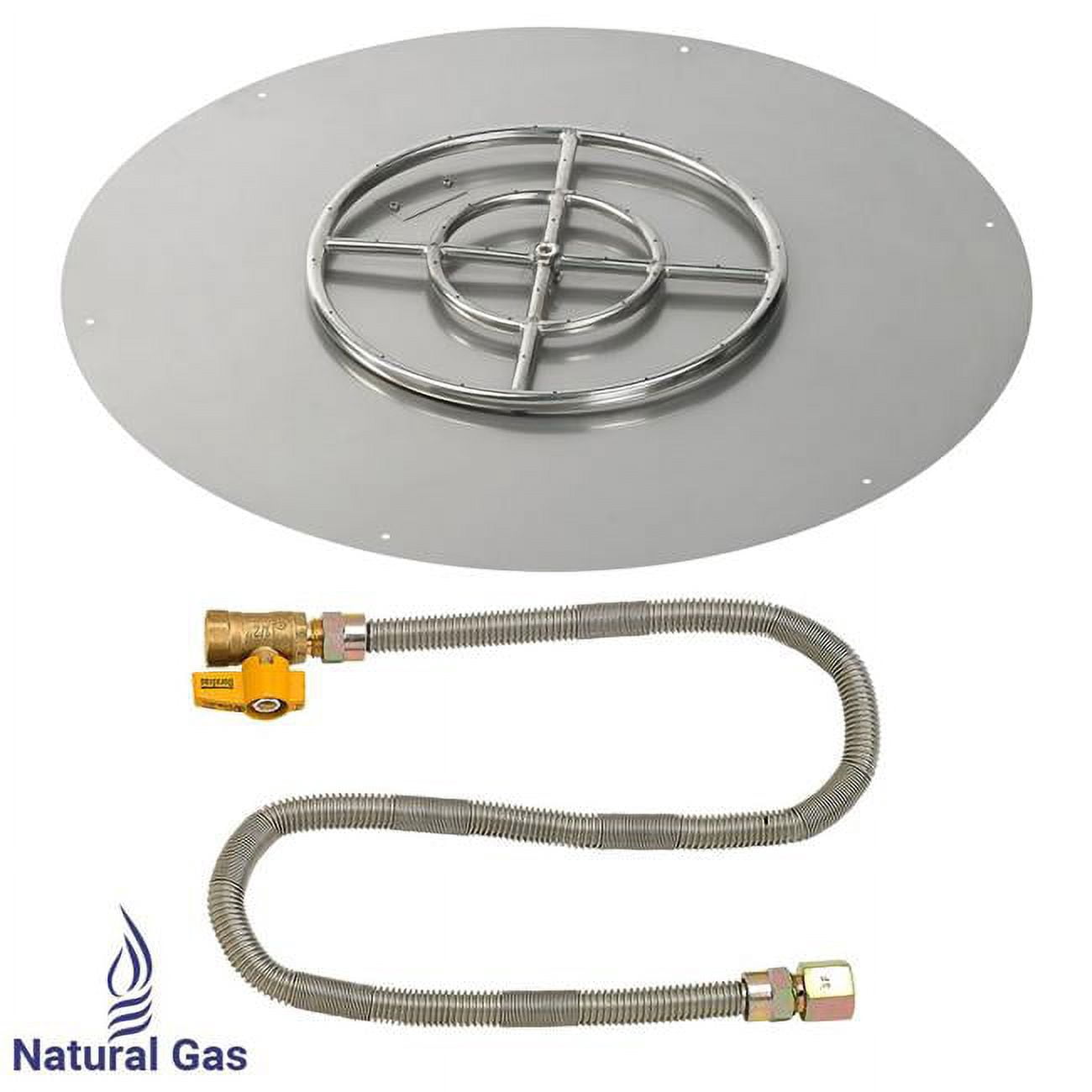 American Fireglass 36 in. Round Stainless Steel Flat Pan with Match ...