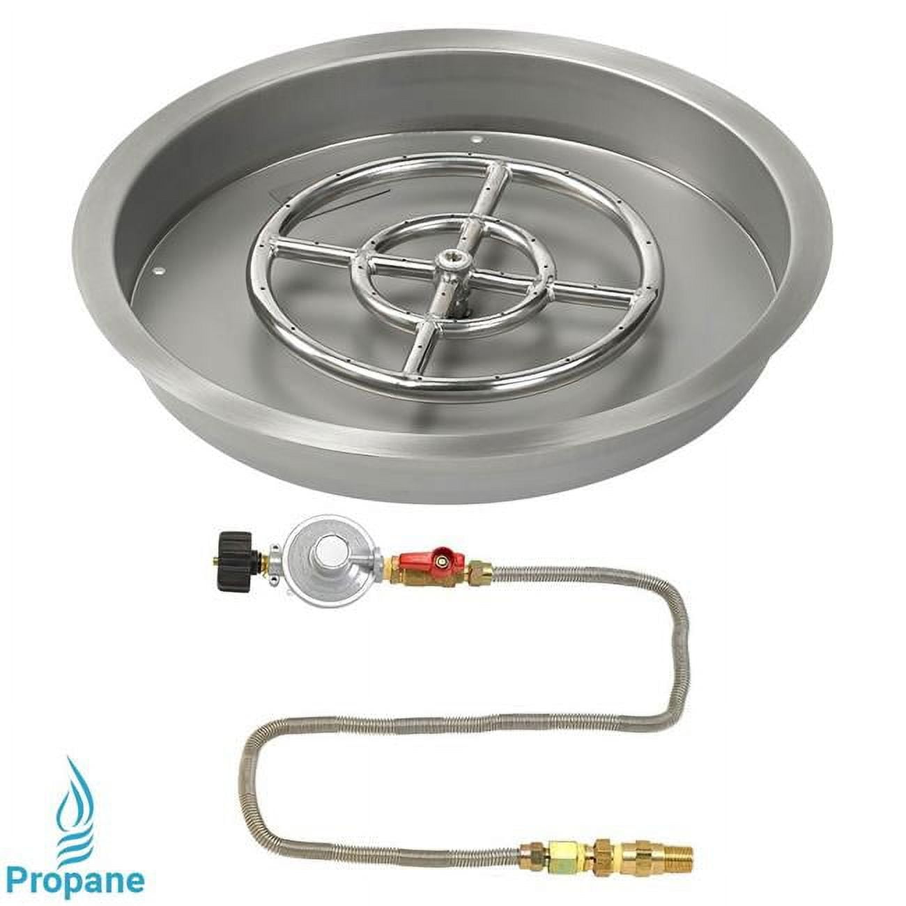 American Fireglass 19 in. Round Stainless Steel Drop-In Pan with Match ...